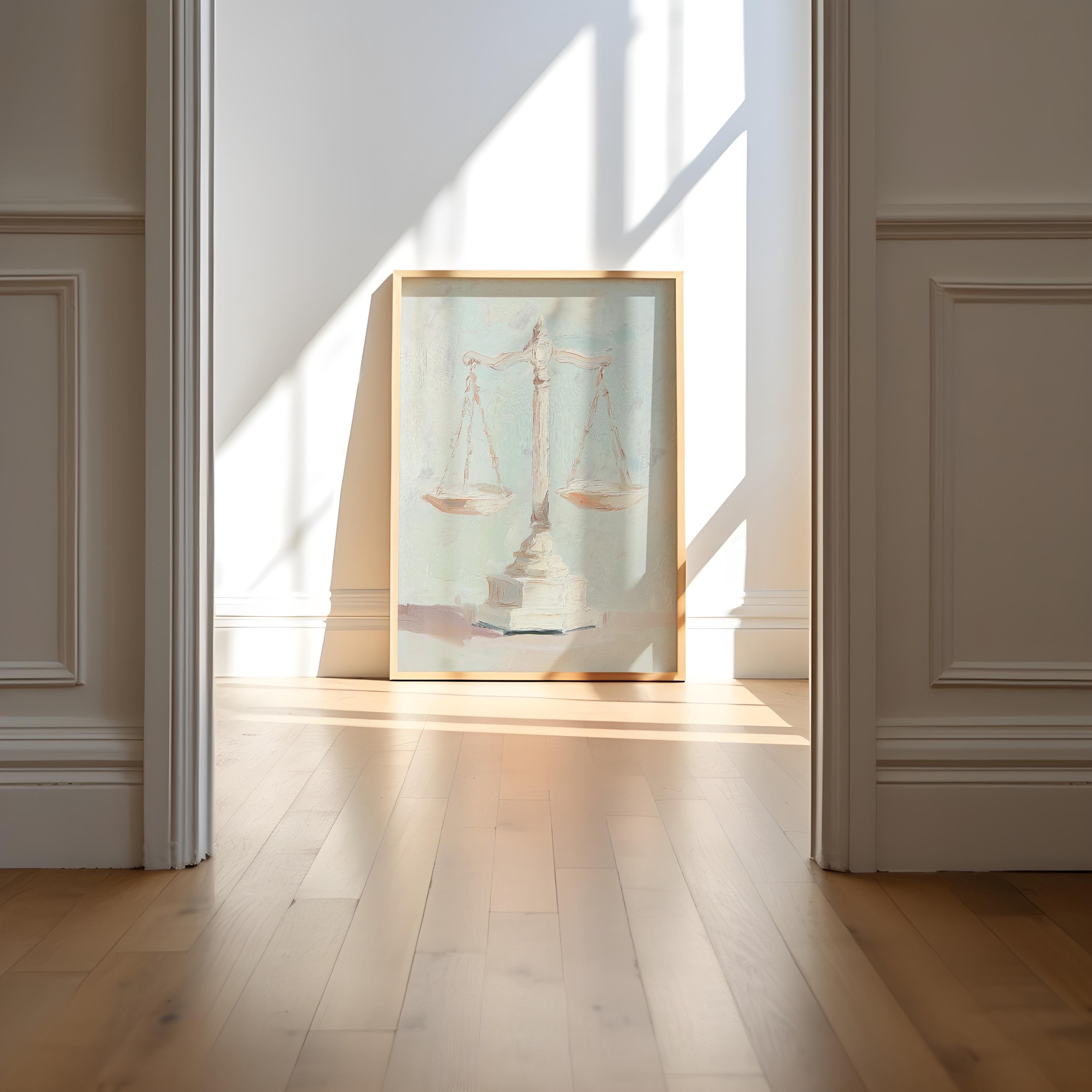 The Scales of Justice – Symbolic Balance Art – Legal Office Decor ...