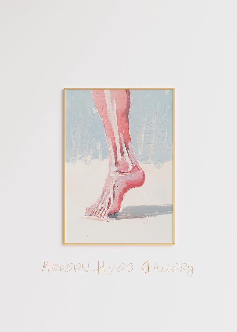Anatomical Foot Art – Modern Anatomy Painting – Abstract Skeleton Feet ...