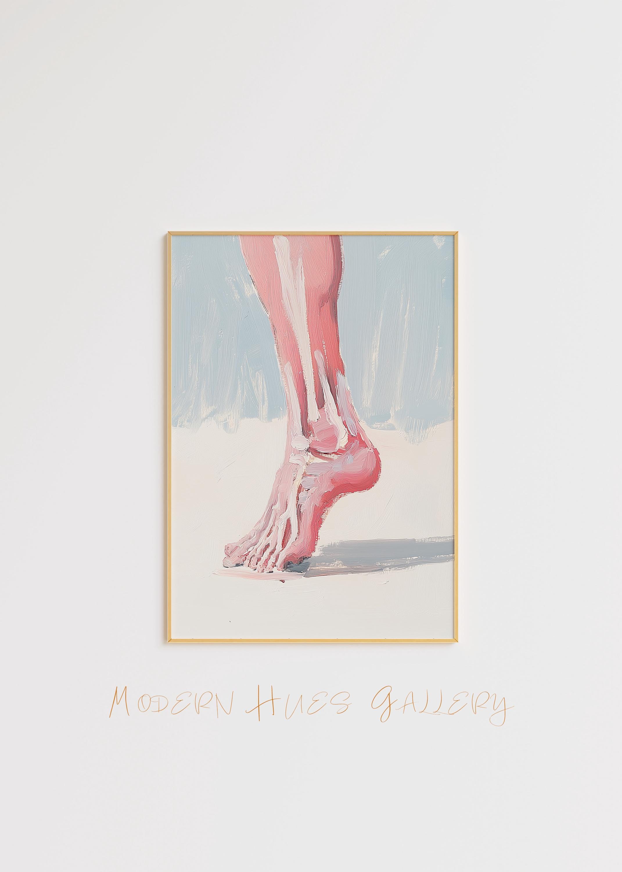Anatomical Foot Art – Modern Anatomy Painting – Abstract Skeleton Feet ...