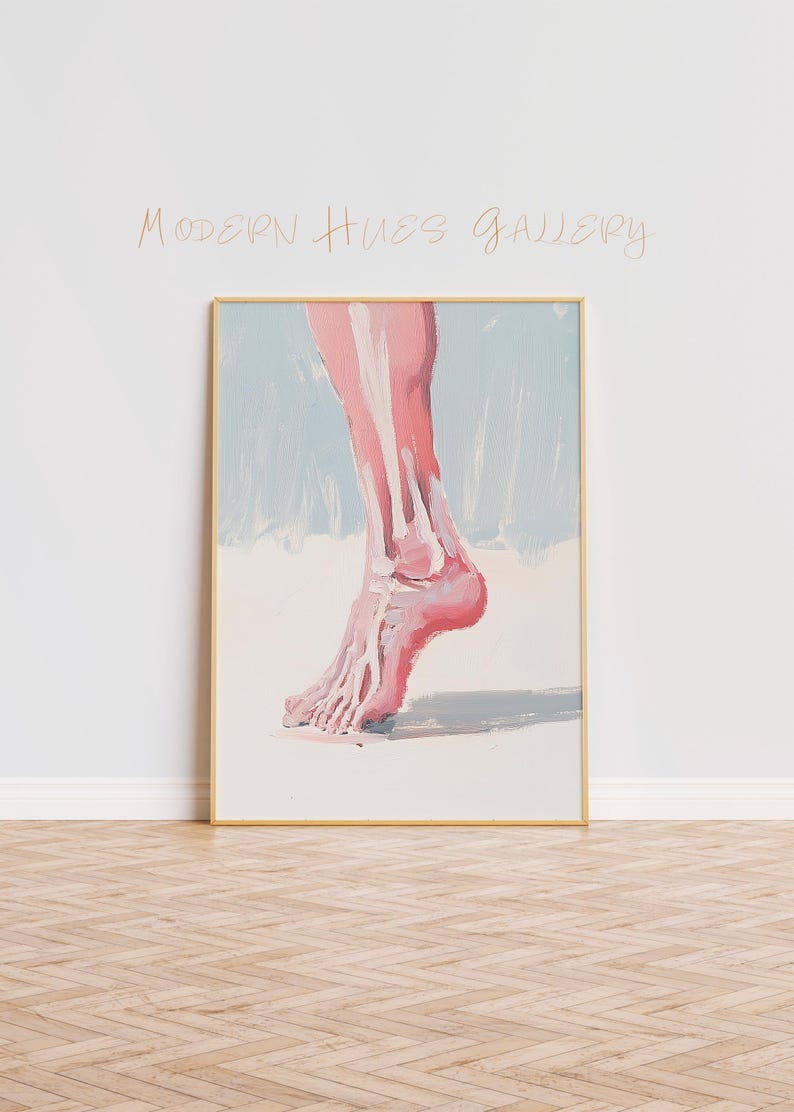 Anatomical Foot Art – Modern Anatomy Painting – Abstract Skeleton Feet ...