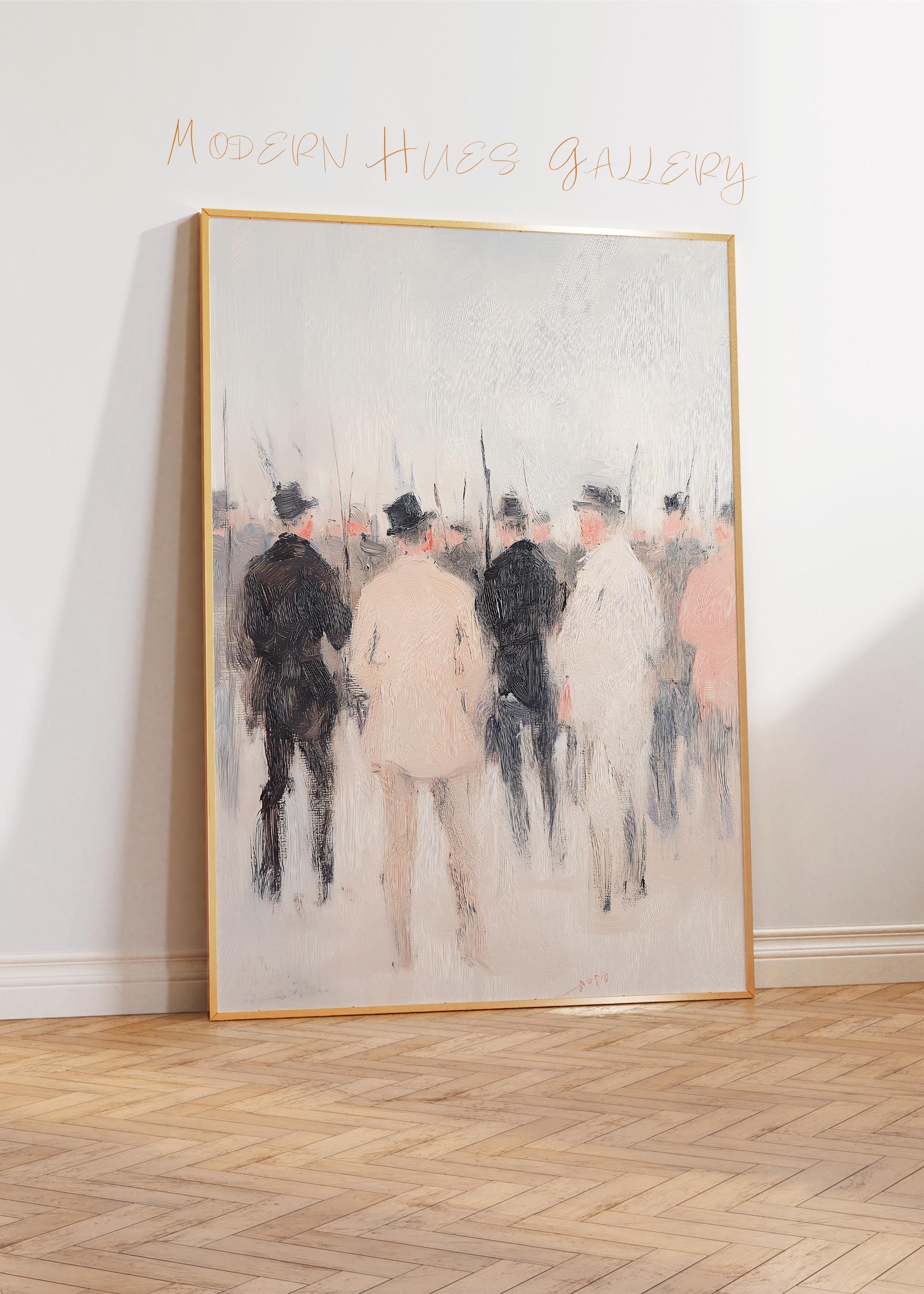 Historical Art Print Abstract Gathering Painting Minimalist ...