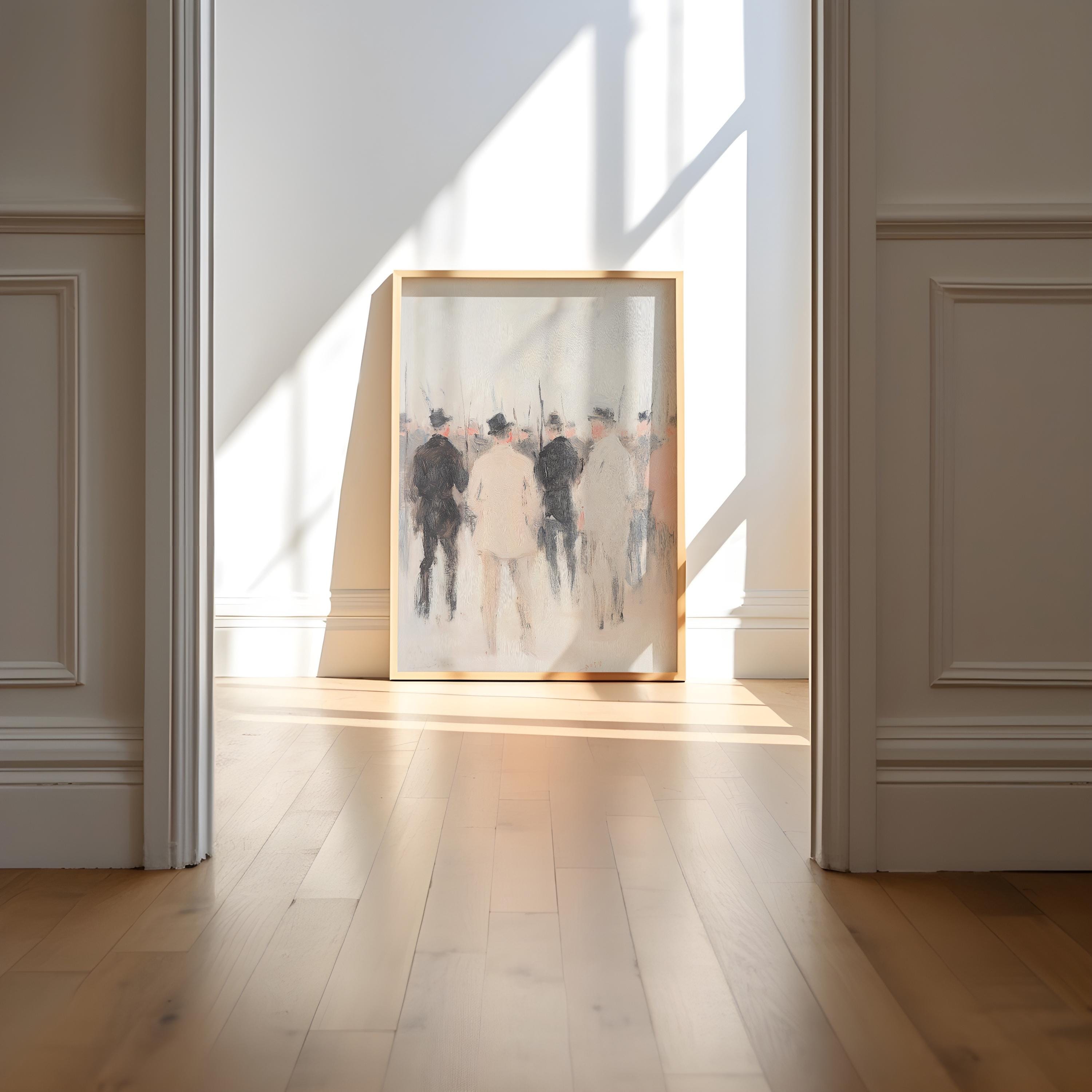 Historical Art Print Abstract Gathering Painting Minimalist ...