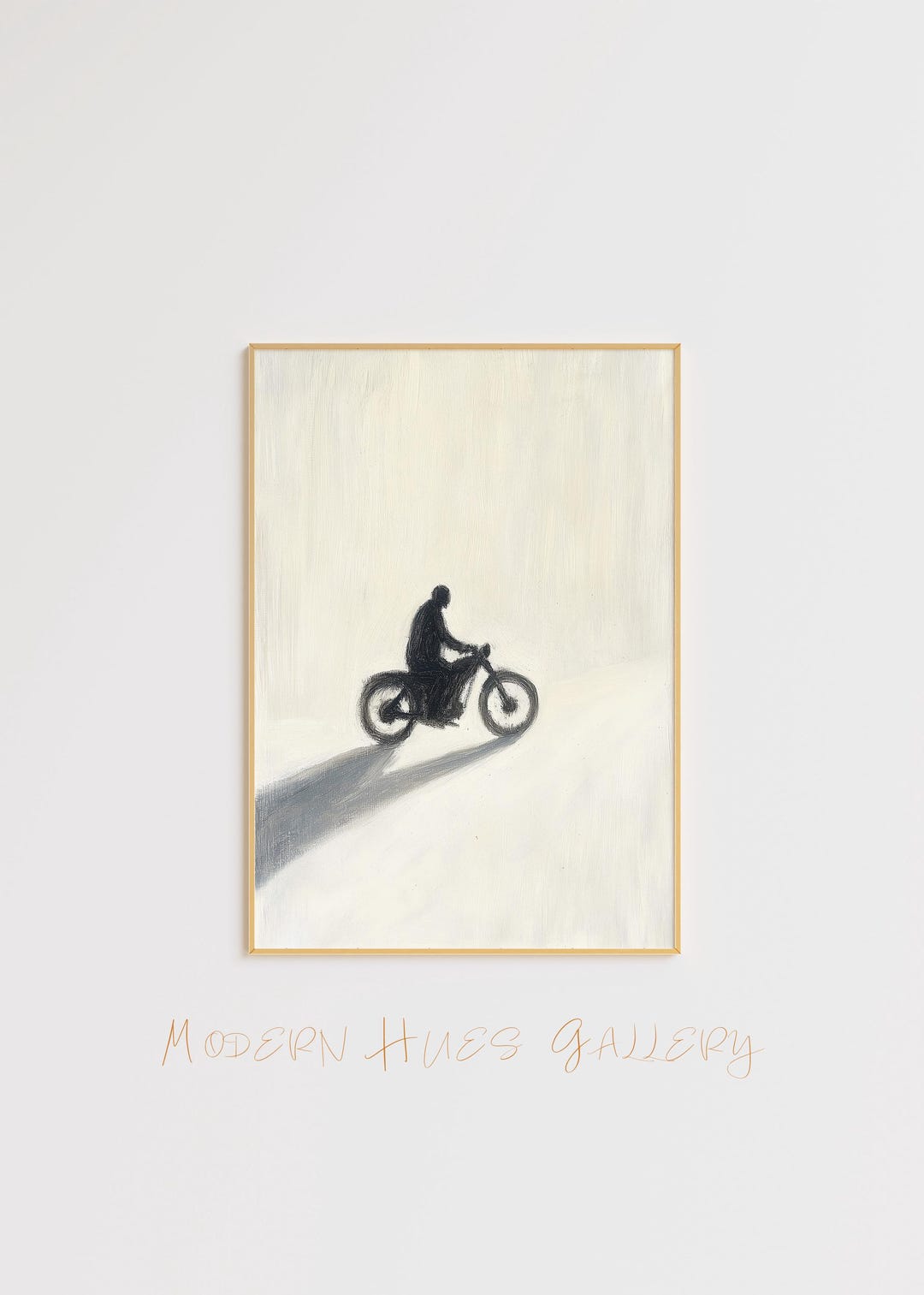 Minimalist Motorcycle Wall Art – Abstract Rider Shadow Print – Modern ...