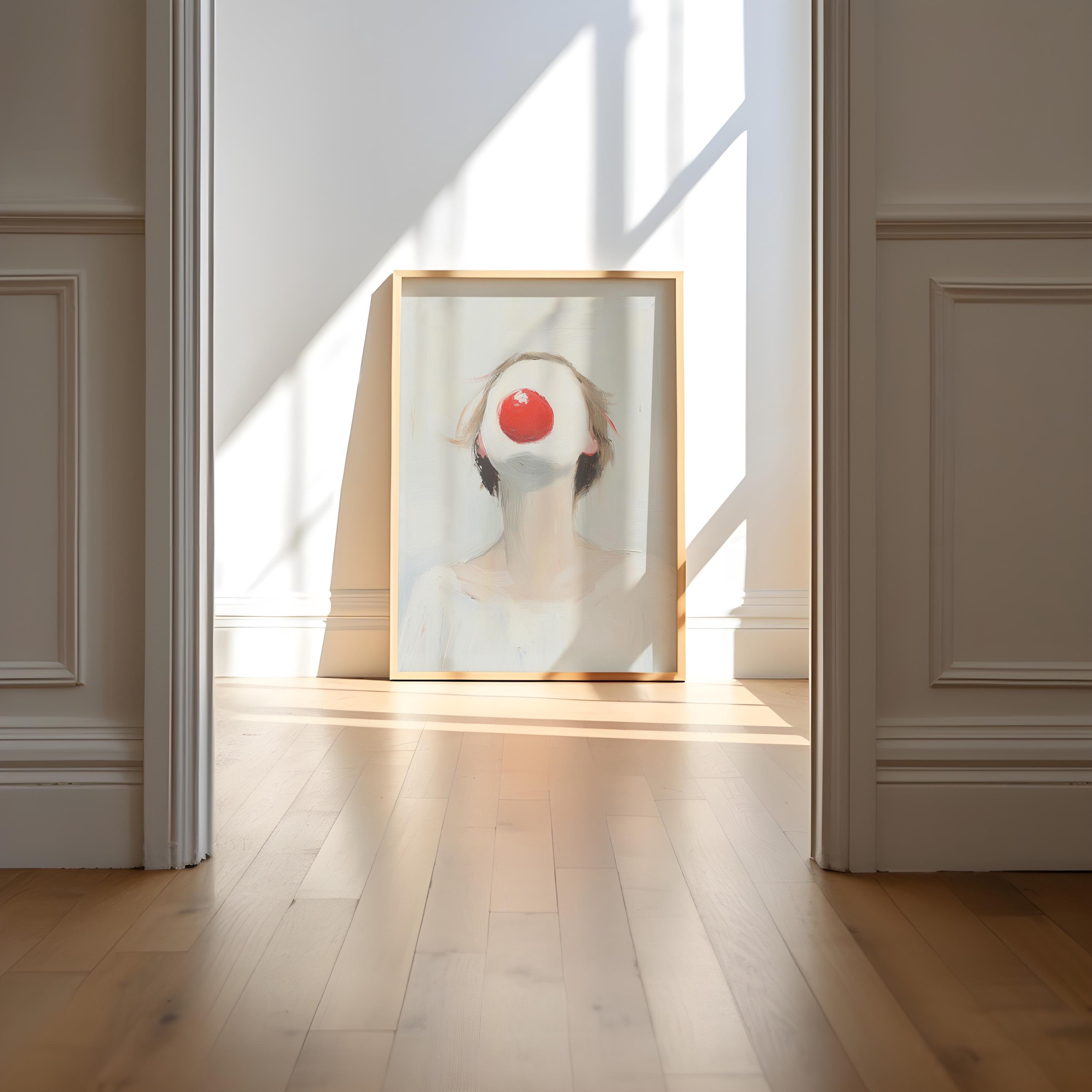 Red Nose Art Print – Modern Clown Portrait – Minimalist Wall Art ...