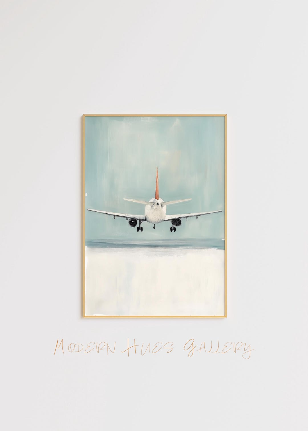 Airplane Art Print – Minimalist Aviation Painting Modern Travel Wall ...