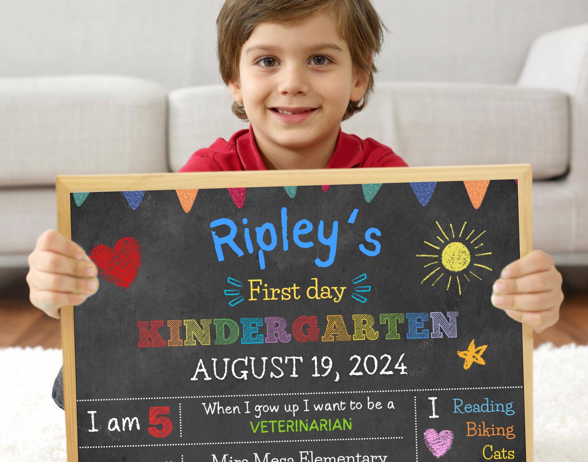 Personalized Back to School Print | Digital Print First Day of School ...