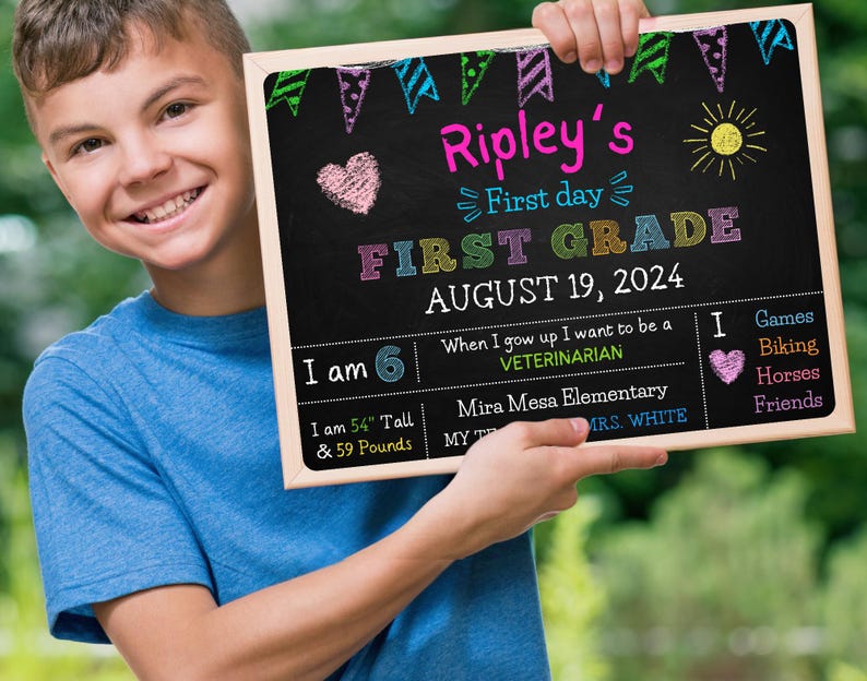 Personalized Back to School Print | Digital Print First Day of School ...
