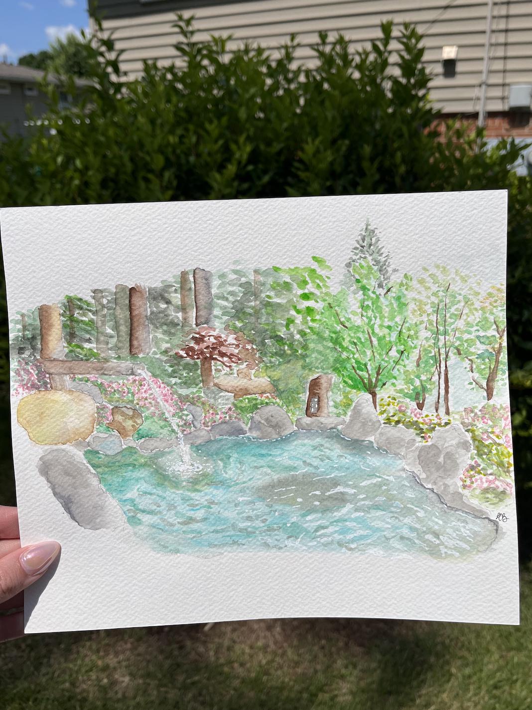 Serene Soak Watercolor Art Fine Art Print Watercolor Painting Nature ...