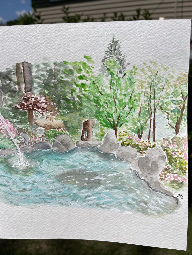 Serene Soak Watercolor Art Fine Art Print Watercolor Painting Nature ...