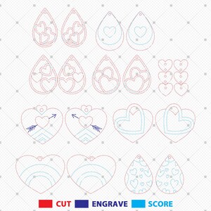 Happy Valentine's Day Themed Earrings Svg, Drop Earrings for Lover Svg ...