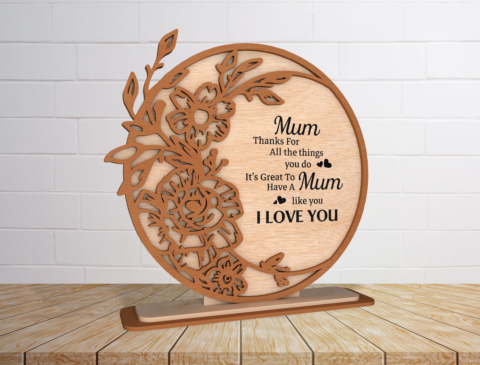 Mother's Day Flower Magnet Svg, Wooden Floral Frame, Beautiful Mum Svg ...