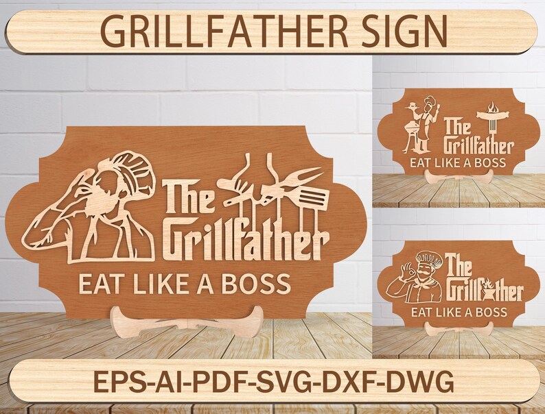 The Grillfather Laser Cut File, Dad Grill Laser Cutting File Svg ...