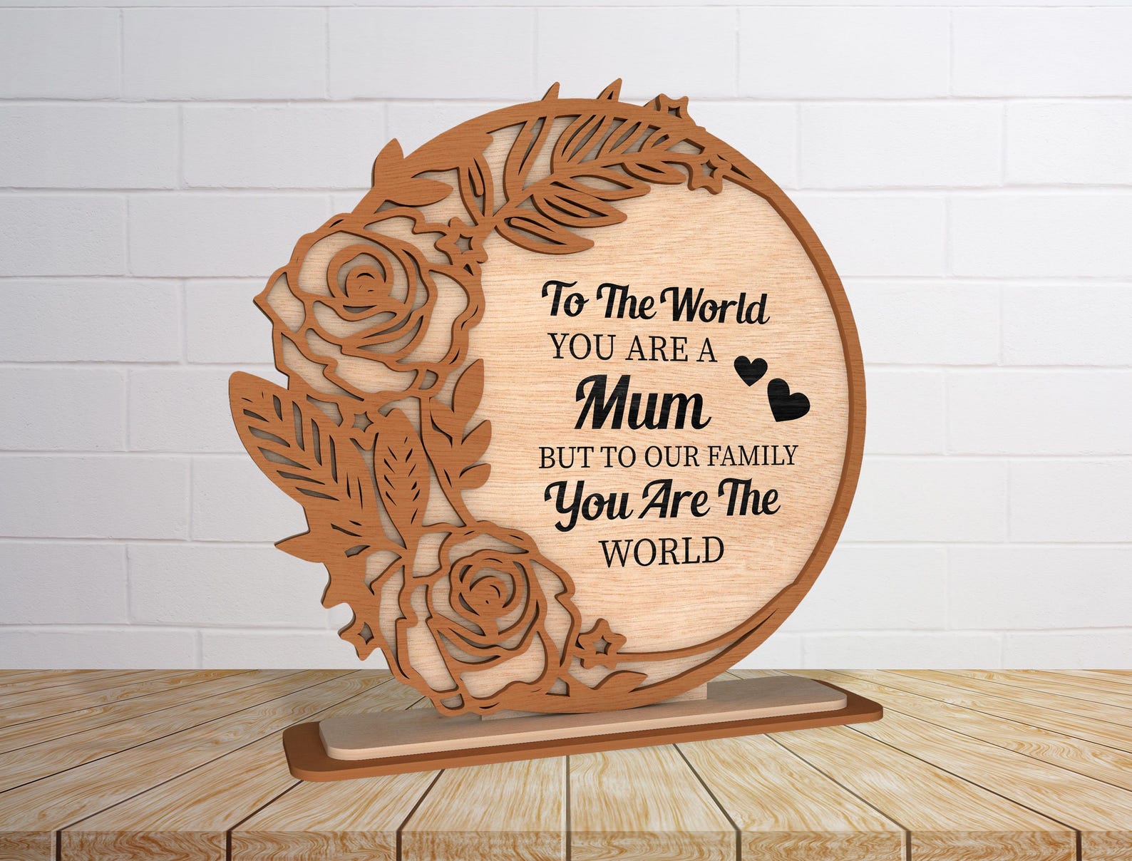 Mother's Day Flower Magnet Svg, Wooden Floral Frame, Beautiful Mum Svg ...