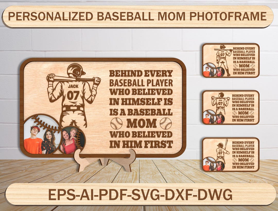 Personalized Behind Every Baseball Player Sign SVG, Baseball Mom Sign ...