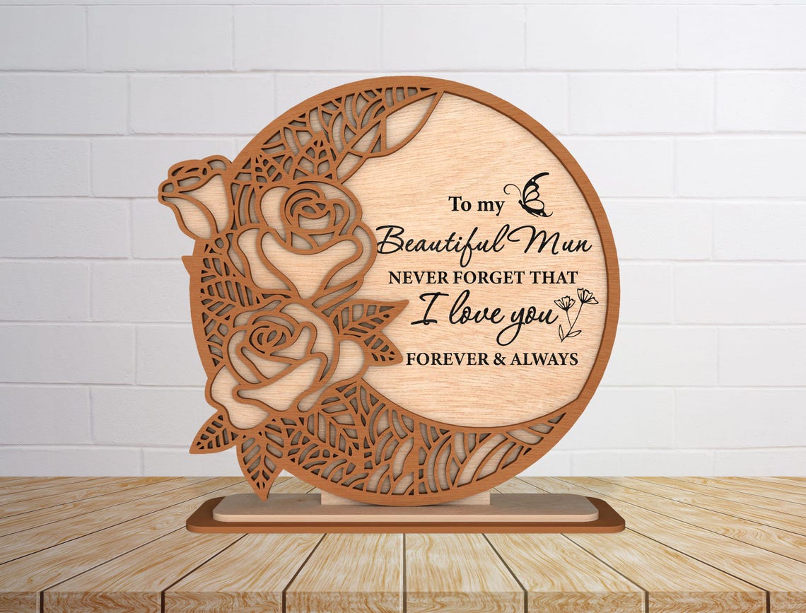 Mother's Day Flower Magnet Svg, Wooden Floral Frame, Beautiful Mum Svg ...