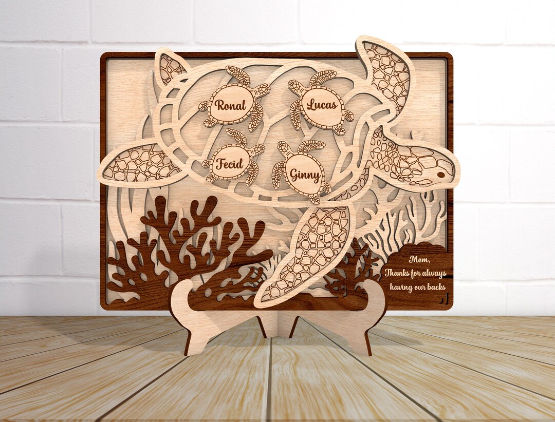 Turtle Mama Svg, Grandkids Turtle and Name, Mama Turtle Svg, Mother's ...