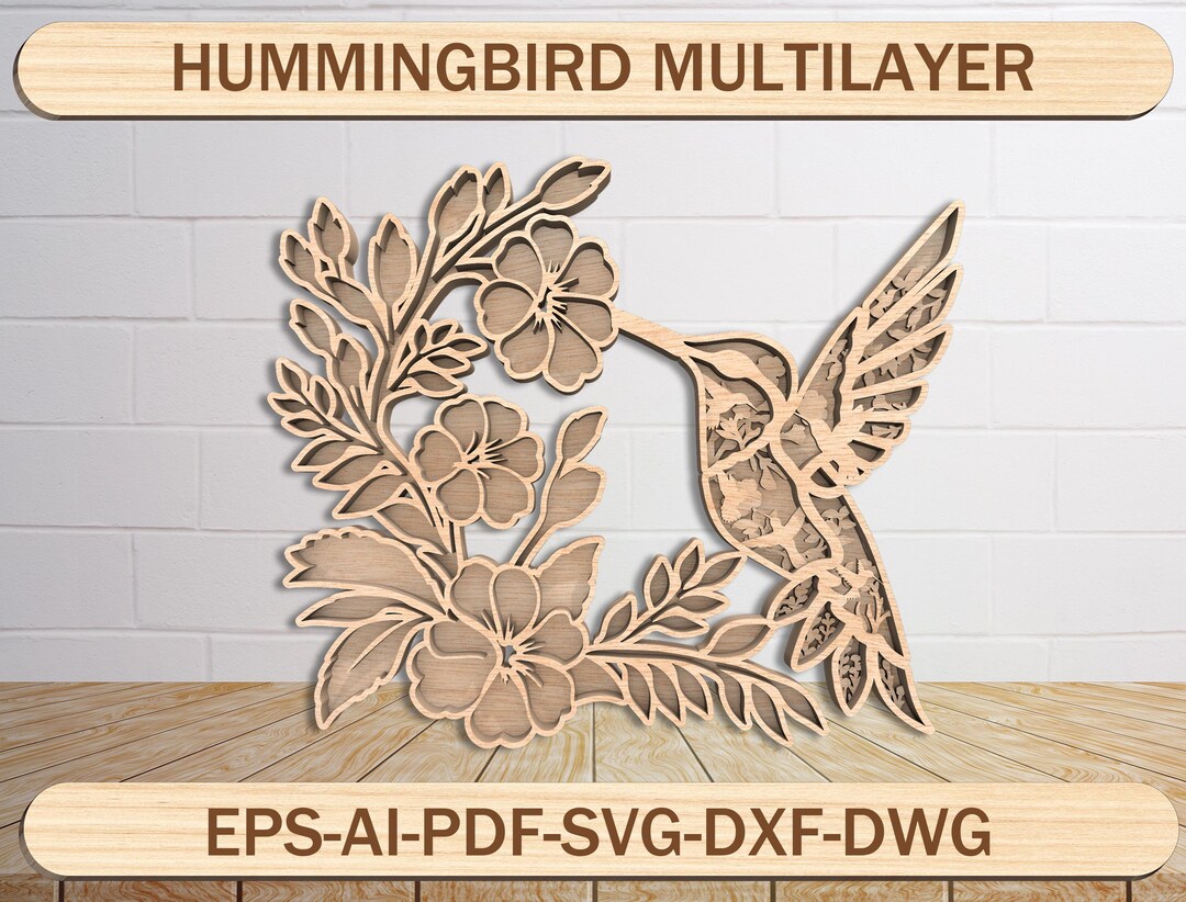 Hummingbird Standing Cut File, Hummingbird Laser Engraving Cut Files ...