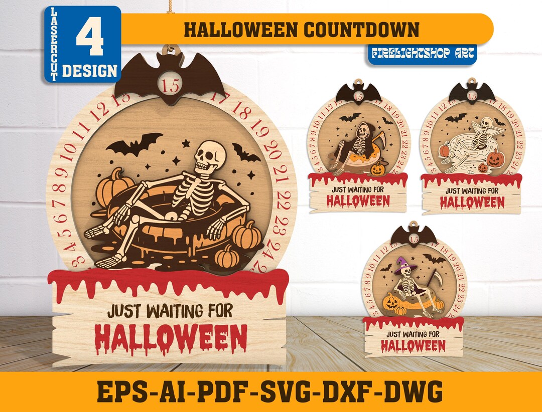 Halloween Countdown Spinner Sign , Horror Character Laser Cut Wheel ...
