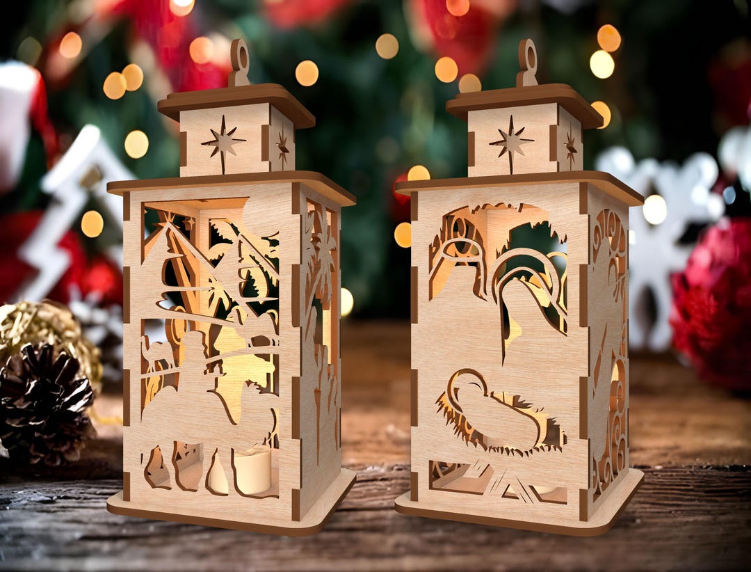 Nativity Lantern Svg, Nativity Scene Svg, Candle Holder Svg, Wooden Box ...