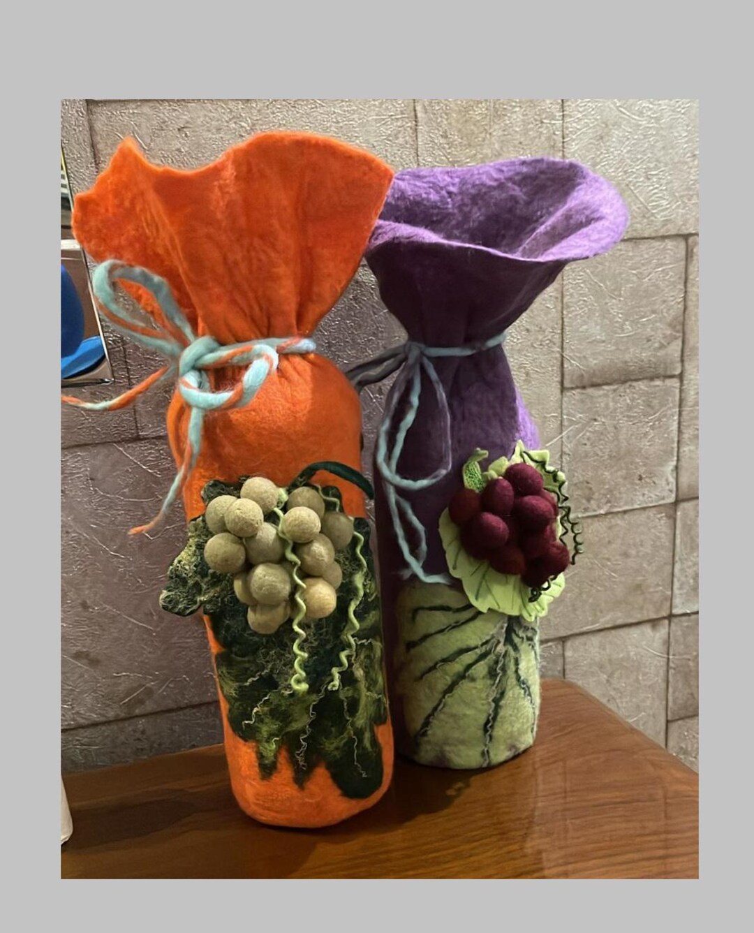 Handmade Felt Bottle Covers – Pure Wool Protection and Decorative ...