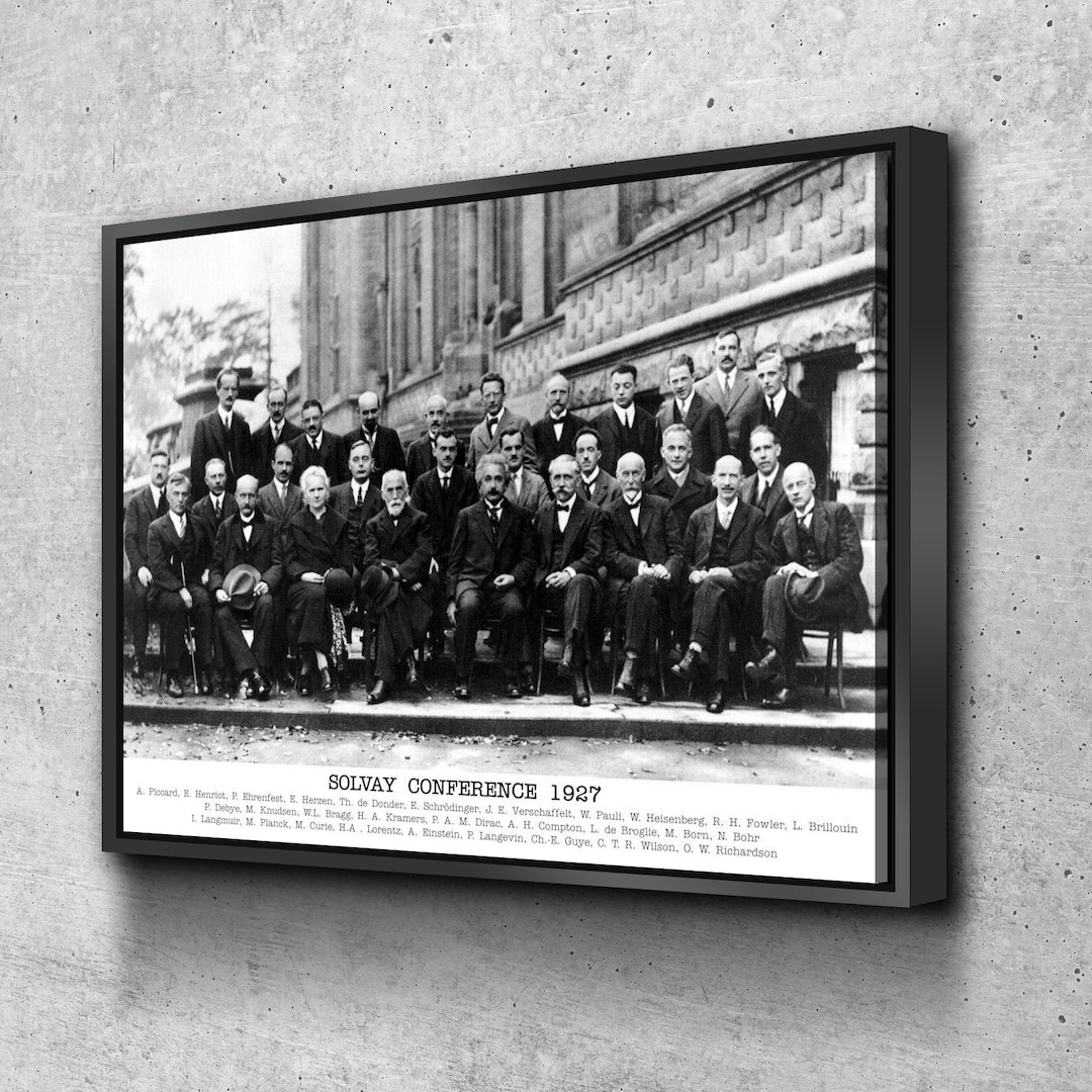 Solvay Conference 1927 Poster With Names, Einstein, Curie, Schrödinger ...