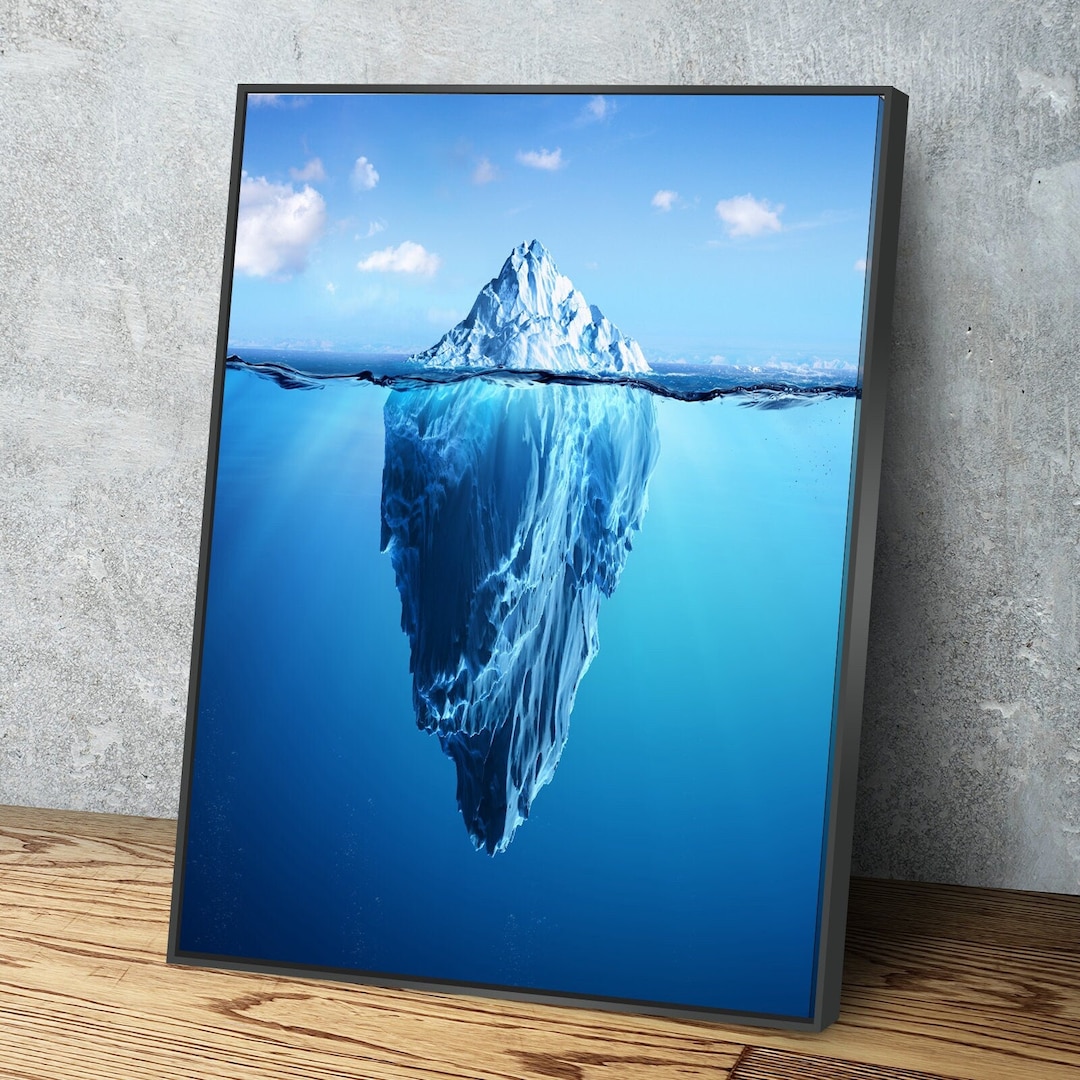Iceberg Glacier Motivational Portrait Bathroom Wall Art Living Room ...