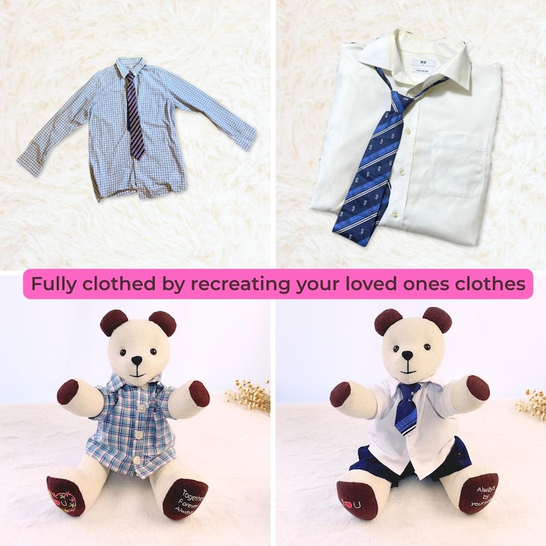 Memory Bear From Clothes, Personalized Keepsake Teddy Bear, Custom ...