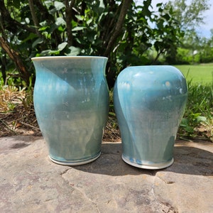 Medium Blue Vases. Set of 2 - Etsy