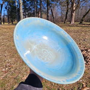 Large Opal Blue Serving/display Bowl - Etsy