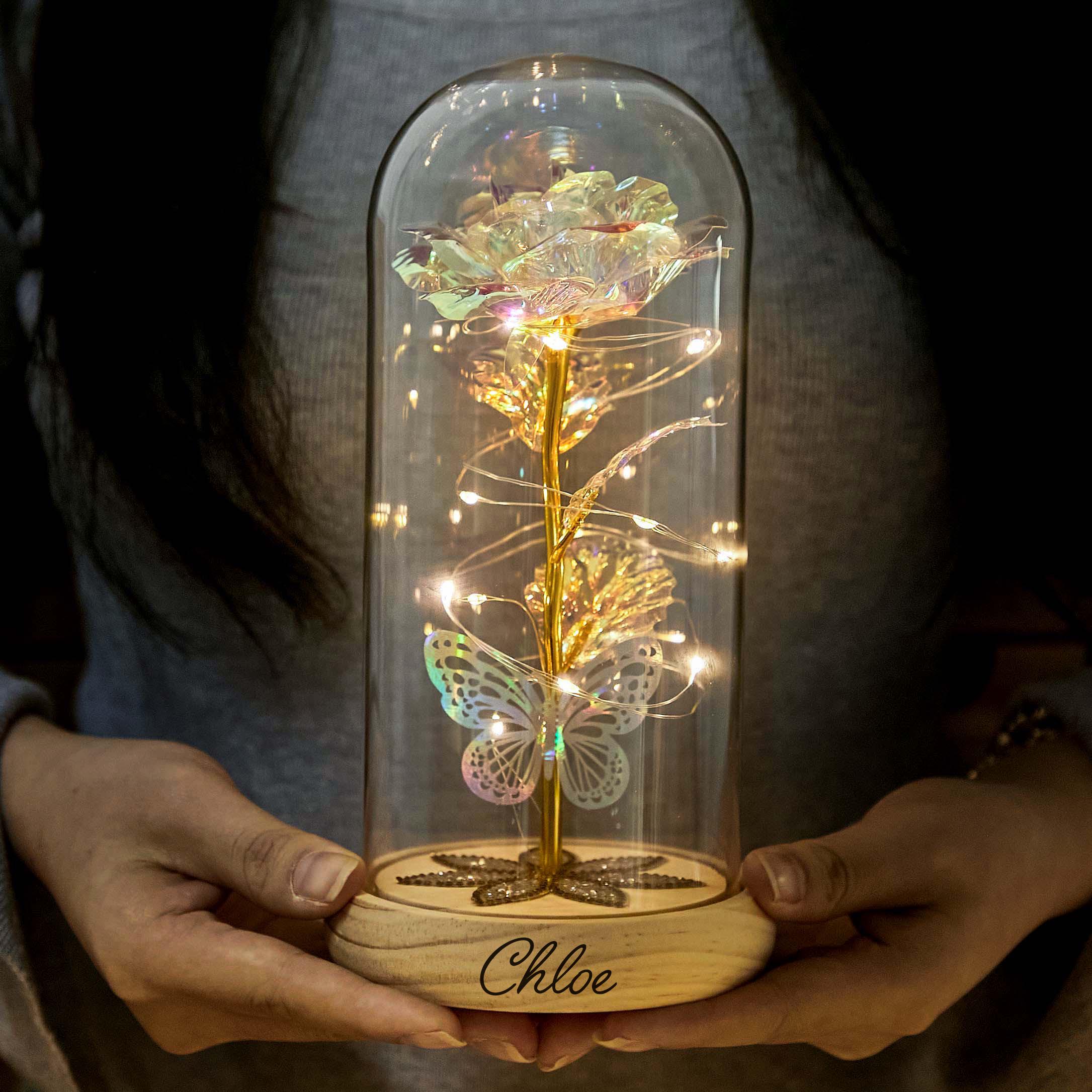 Personalized Galaxy Rose Night Light, Galaxy Rose Flower Gifts ...