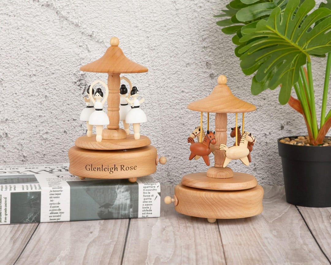 Personalized Wooden Carousel Music Box: Baby Keepsake Gift - Etsy