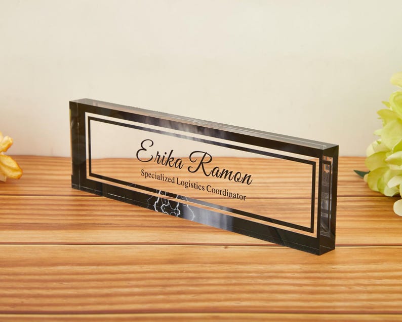 Personalized Acrylic Desk Name Plate: Teacher Office Decor - Etsy