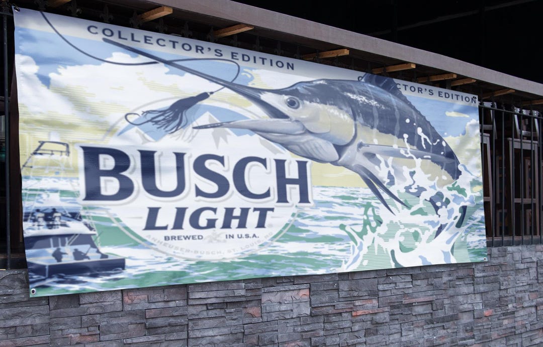 New Busch Light Blue Marlin Fishing Banner- 2.5ft X 5ft - Etsy