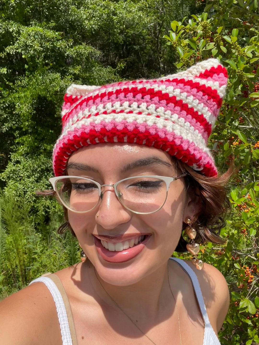 Crocheted Cat Ear Beanie - Etsy