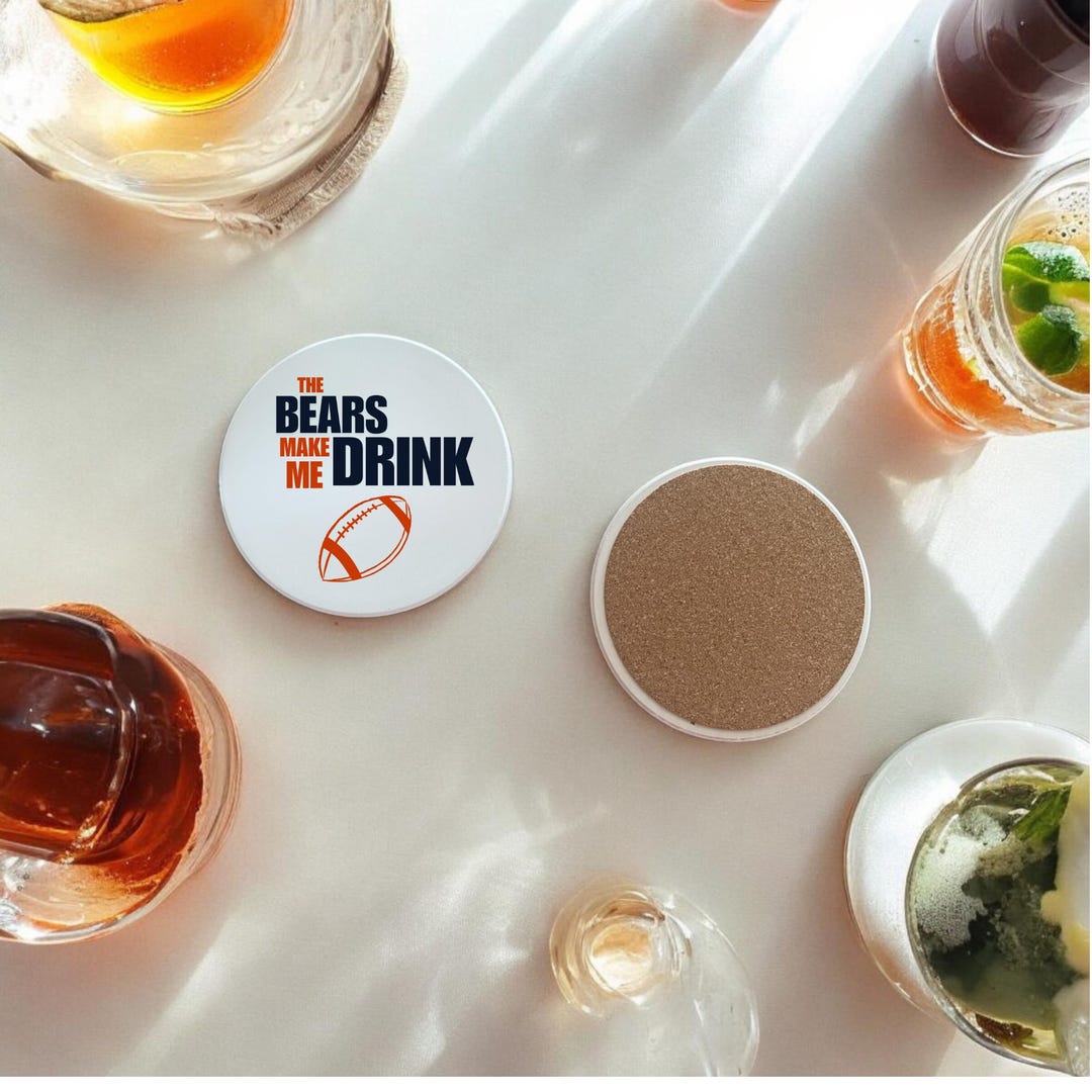 Chicago Bears Ceramic Coaster, Bears Drink Coaster, Funny Bears Fan ...