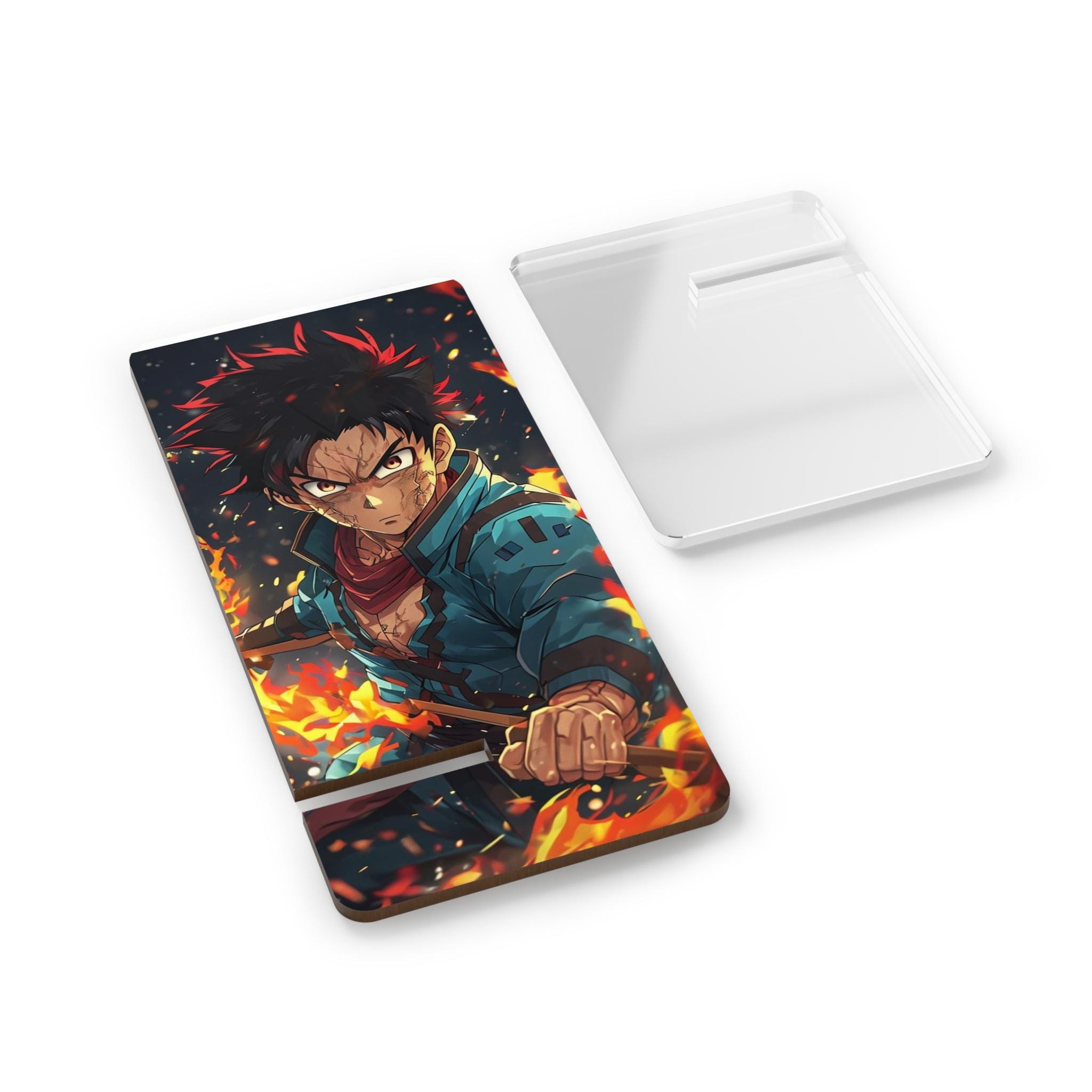 Fiery Combat Anime Phone Holder, Anime Phone Stand, Anime Smartphone ...