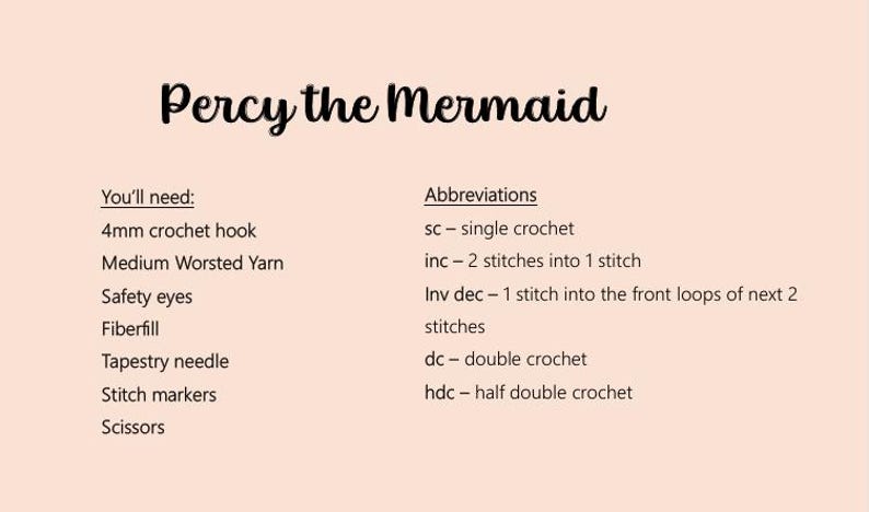Percy the Mermaid *pattern* - Etsy