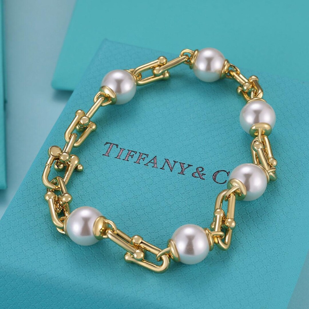 Tiffany Bamboo Pearl Bracelet, Fashionable and Versatile Interlocking U ...