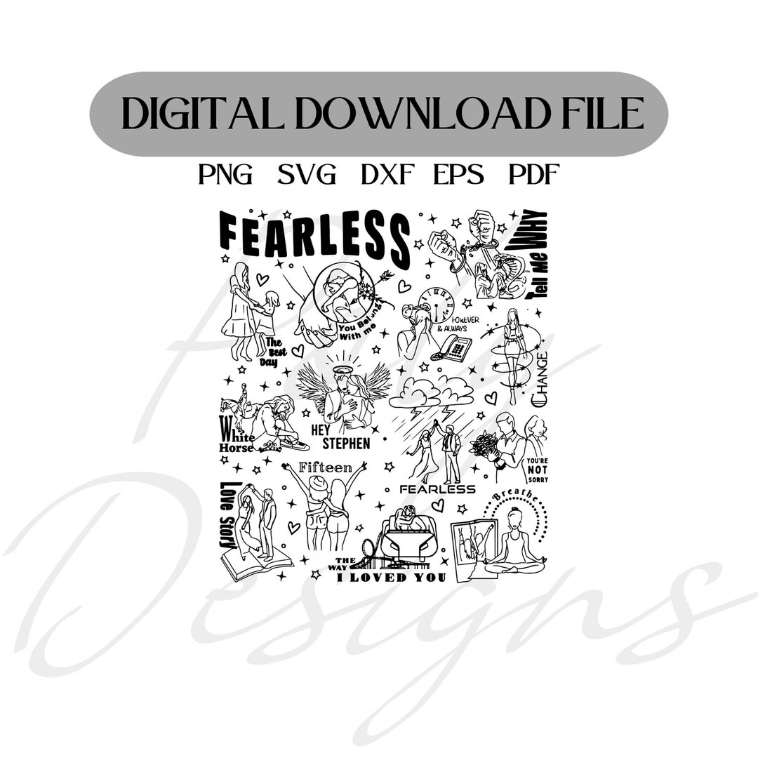 Taylor Swift Fearless Track List PNG Love Story Svg You Belong With Me ...