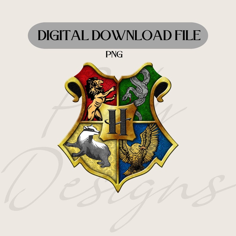 Hogwarts Badge PNG Harry Potter Houses Gryffindor Ravenclaw Hufflepuff ...