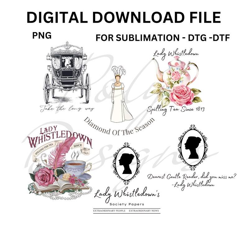 Bridgerton Bundle PNG Colin Penelope Lady Whistledown Dearest Gentle ...
