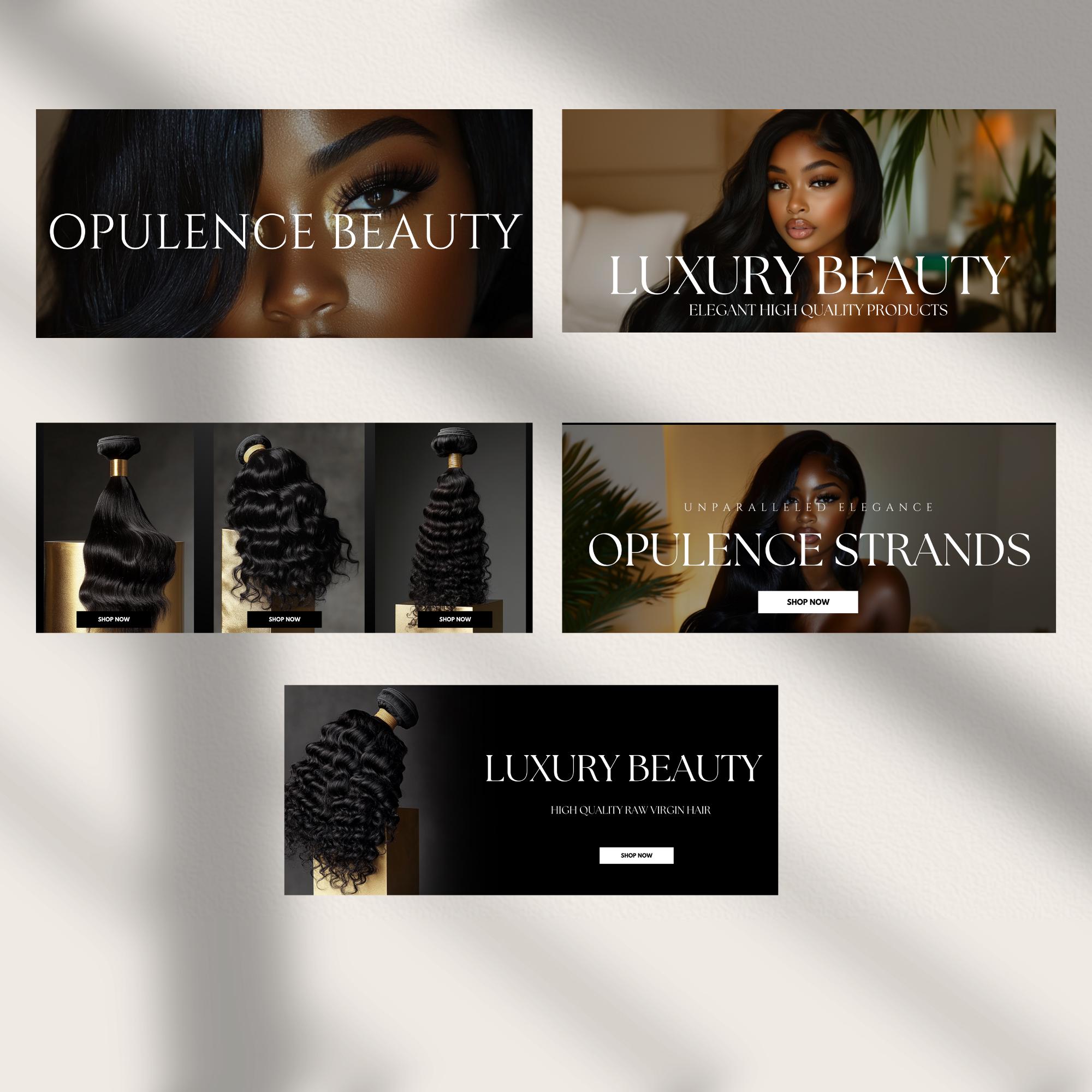 5 Luxury Beauty Banners, Salon Banners, Web Banners, Salon Website ...