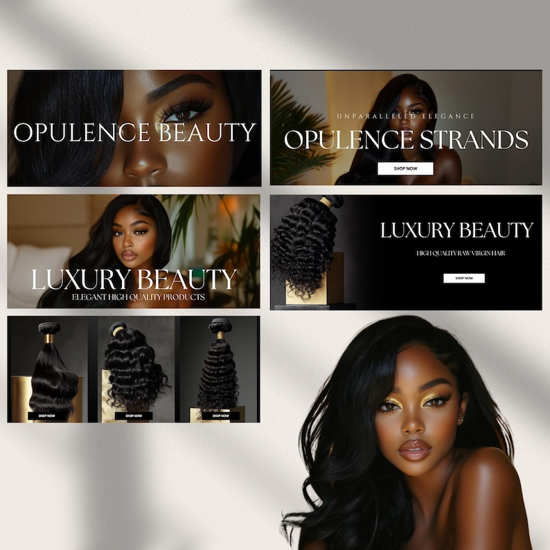 5 Luxury Beauty Banners, Salon Banners, Web Banners, Salon Website ...
