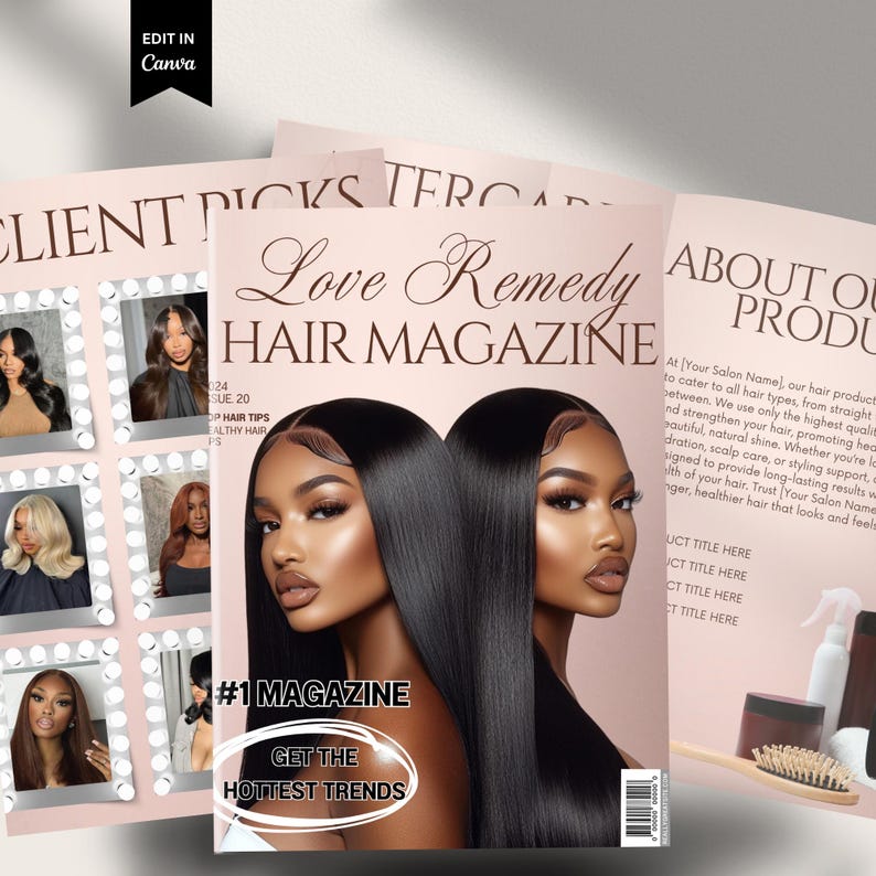 90s Magazine Template, Hair Magazine Catalog, Hair Magazine, Salon ...