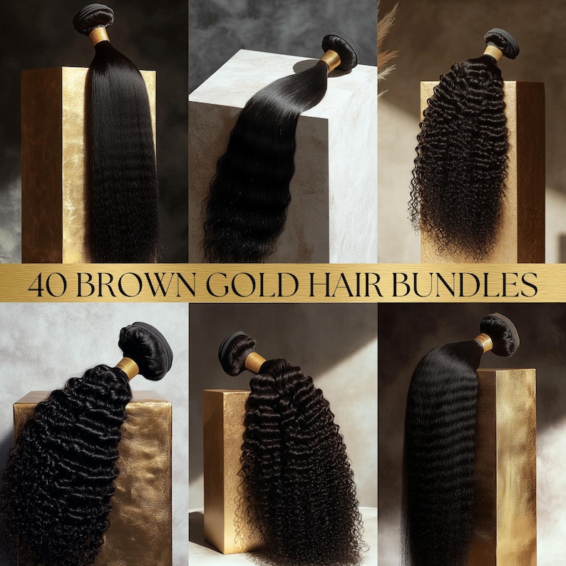 Premium Raw Hair Stock Photos, Golden Aesthetic (digital Download) - Etsy