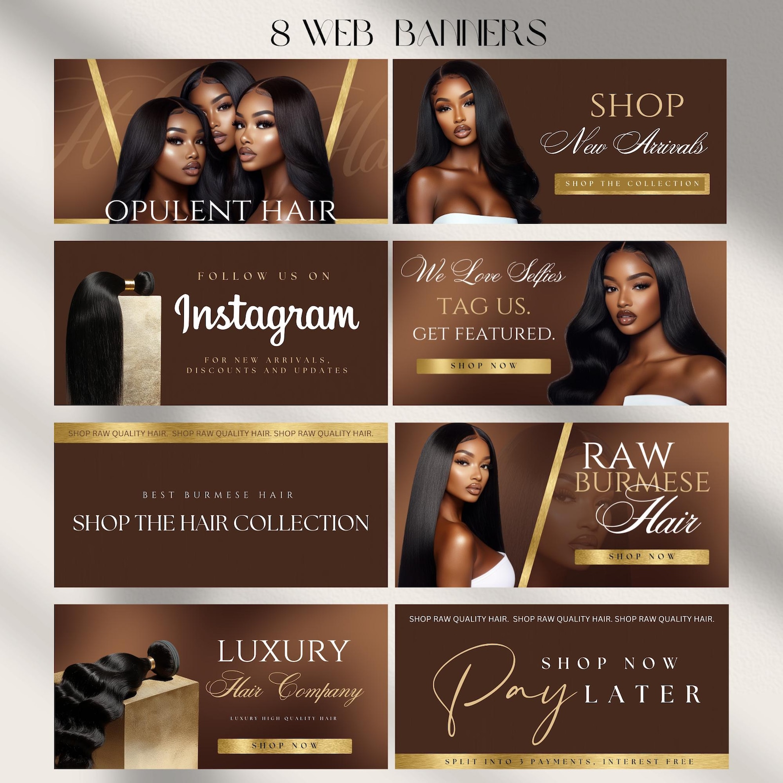 8 Beauty Banners, Salon Banners, Web Banners, Salon Website, Shopify ...