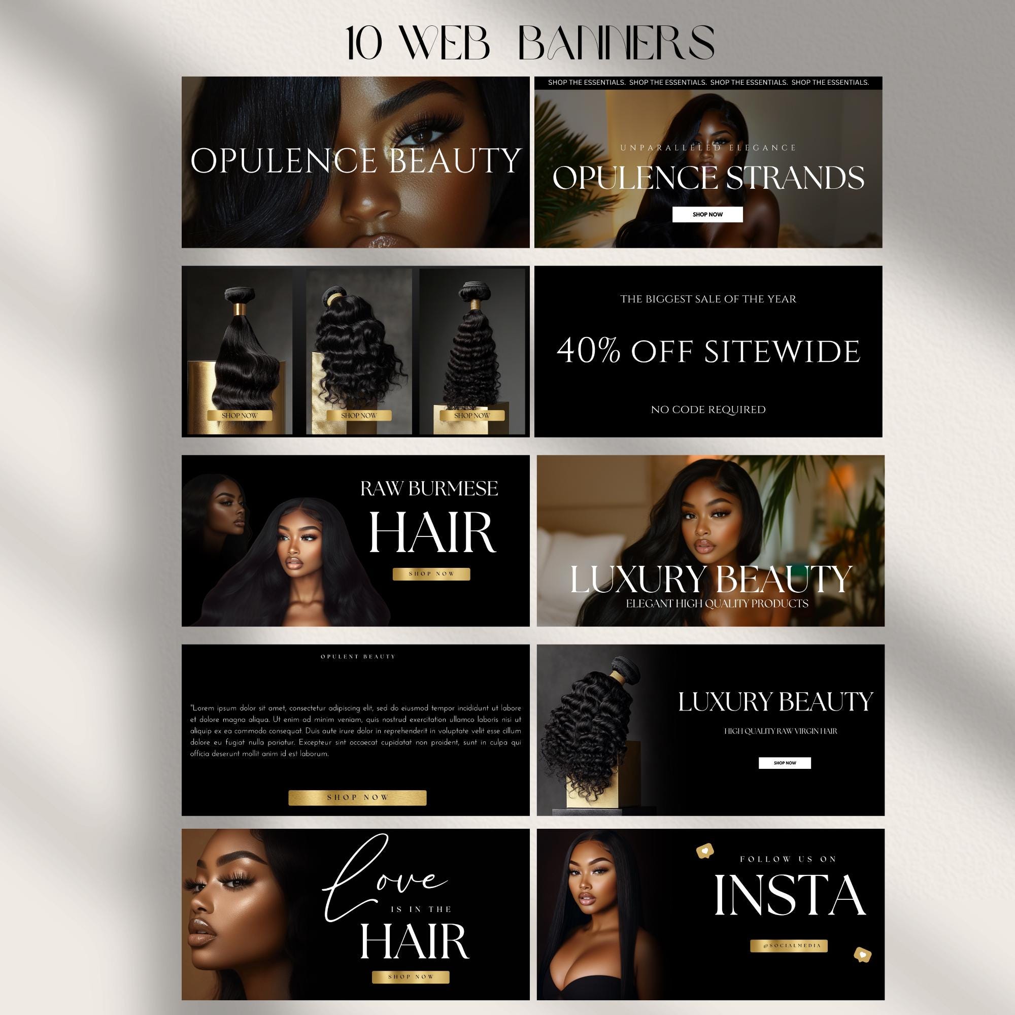 Luxury Beauty Salon Web Banners, Canva Templates (digital Download) - Etsy