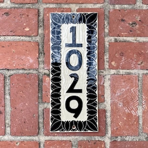 Lotus Address Sign – Custom House Numbers – Ceramic Floral Tile ...
