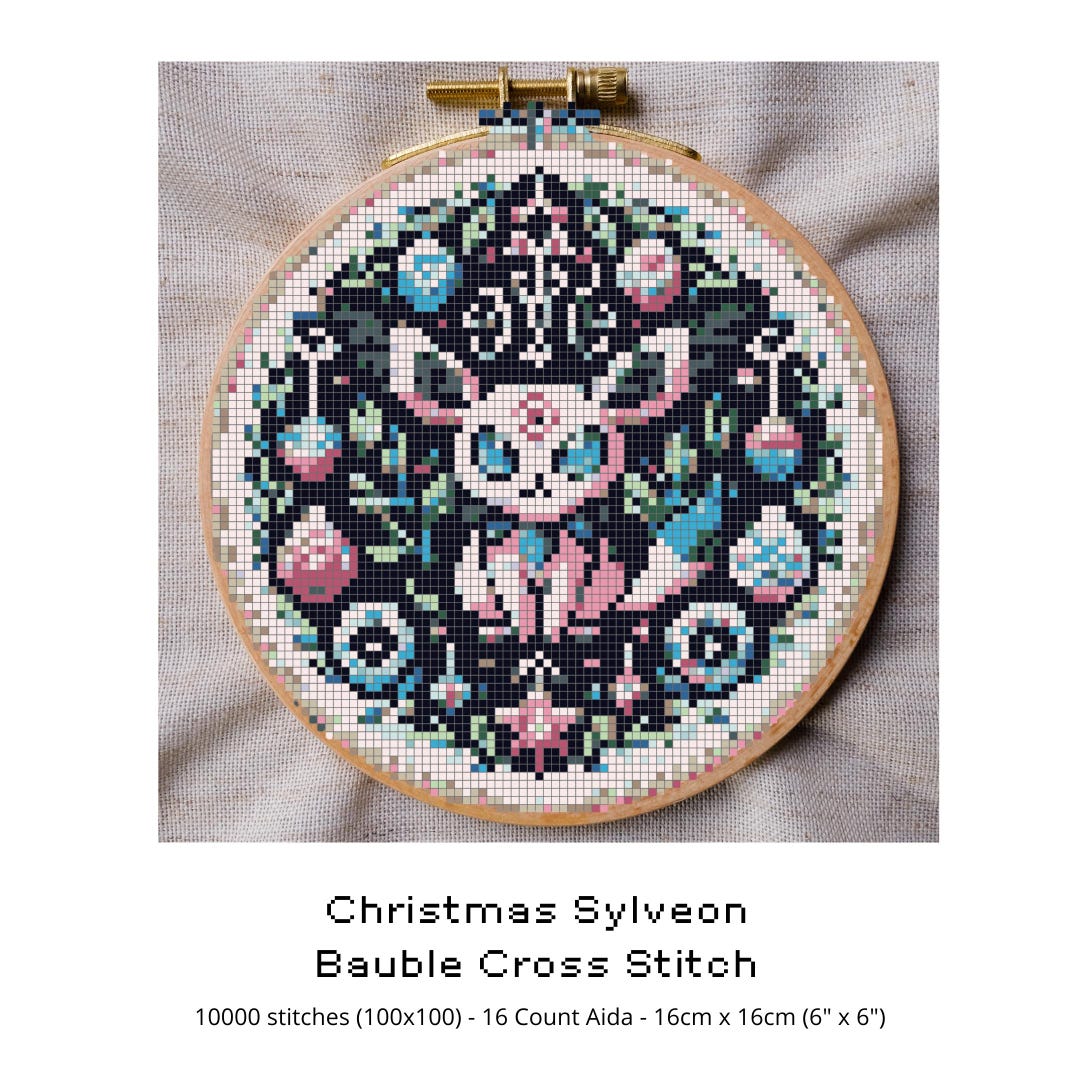 Sylveon Christmas Bauble Cross Stitch Pattern. Pokemon Sweaters. PDF ...