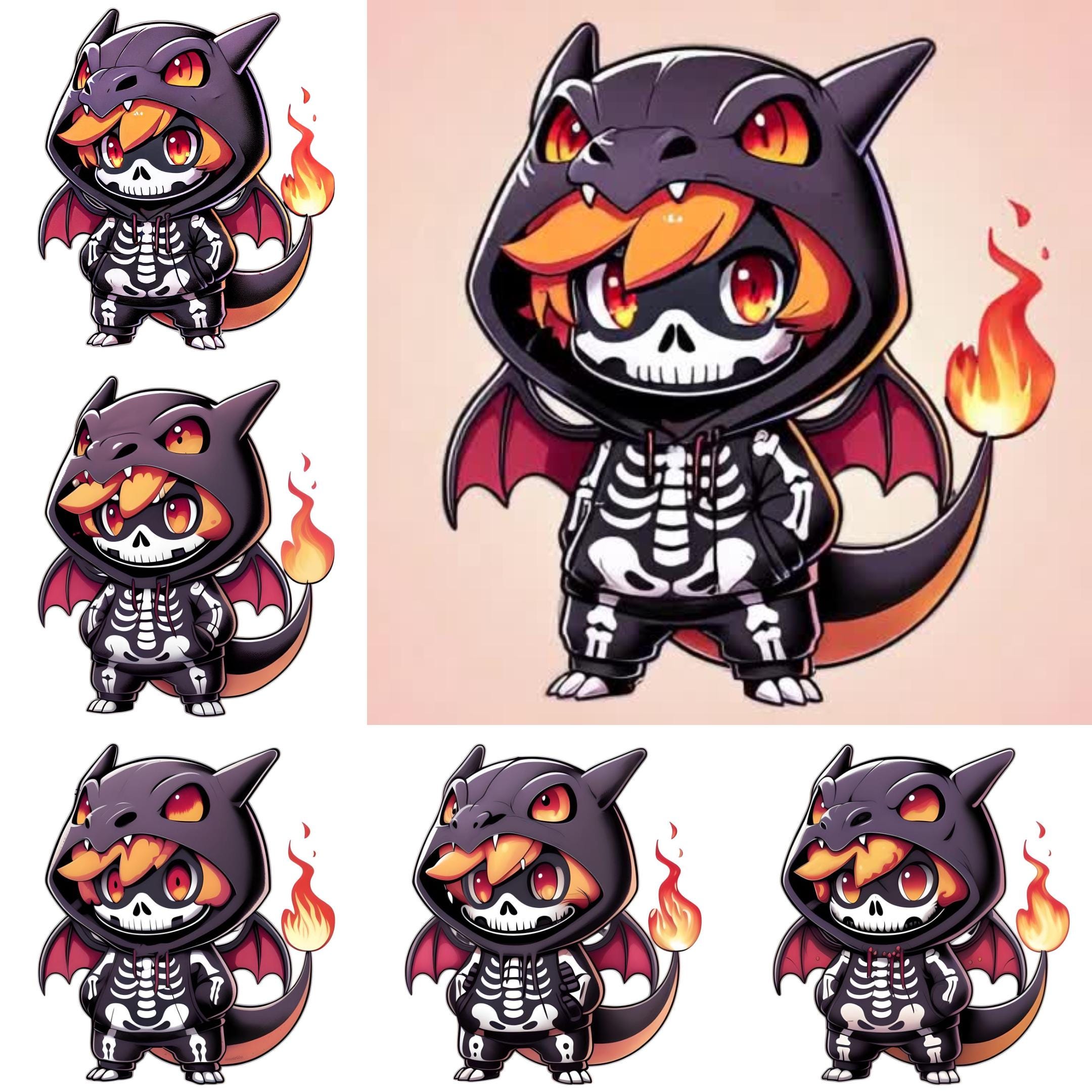 Dark Dragon Chibi Skeleton PNG & MP4 Downloads. Use: Social Media ...